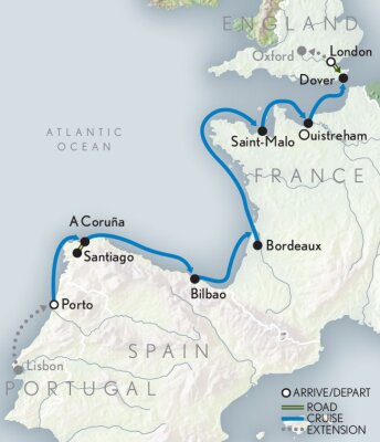Cruises from Portugal to England - 2025-2027 Seasons