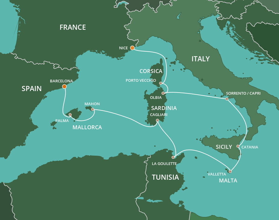 Islands Of The Mediterranean Voyage - Azamara (10 Night Cruise from ...