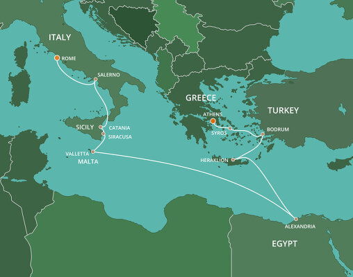 Cruises from Athens to Rome - 2025-2028 Seasons