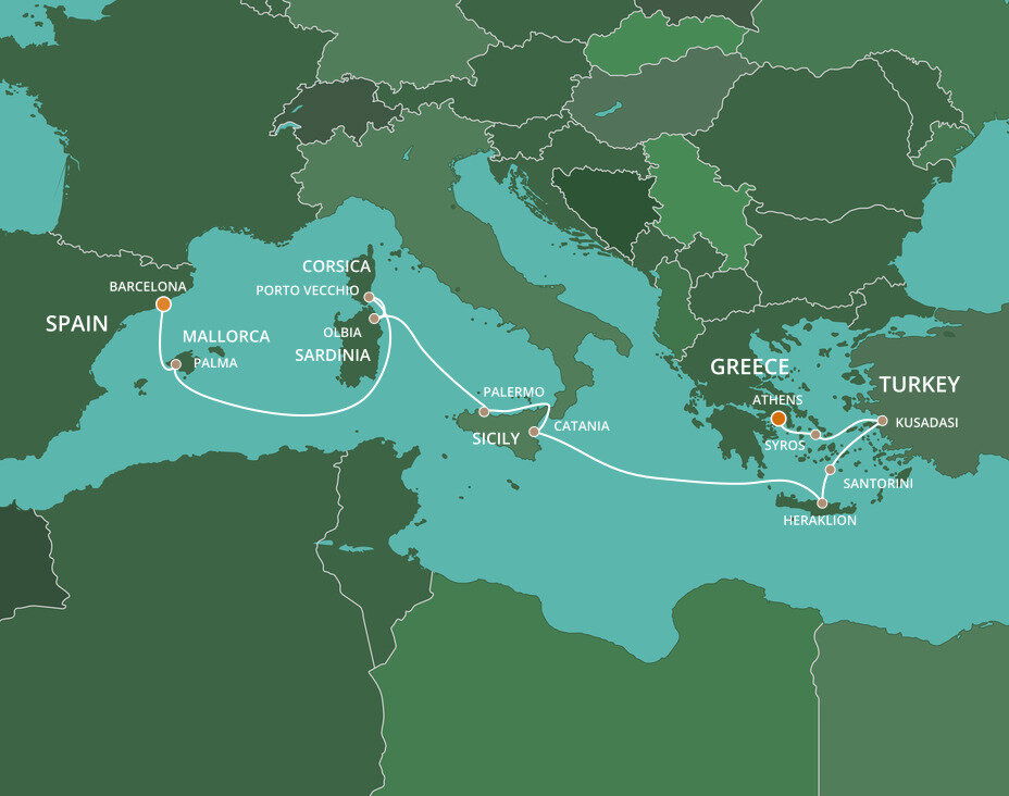 Islands Of The Med Voyage - Azamara (12 Night Cruise from Athens to ...