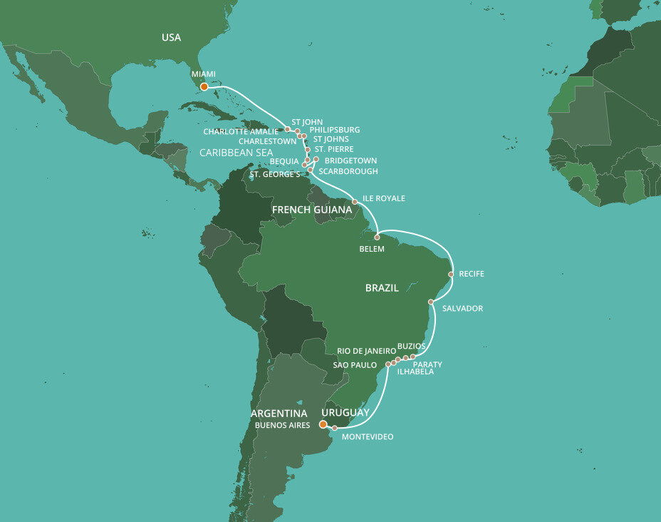 South America Cruise: Miami, Rio De Janeiro & Buenos Aires - Azamara (34 Night Cruise from Miami ...