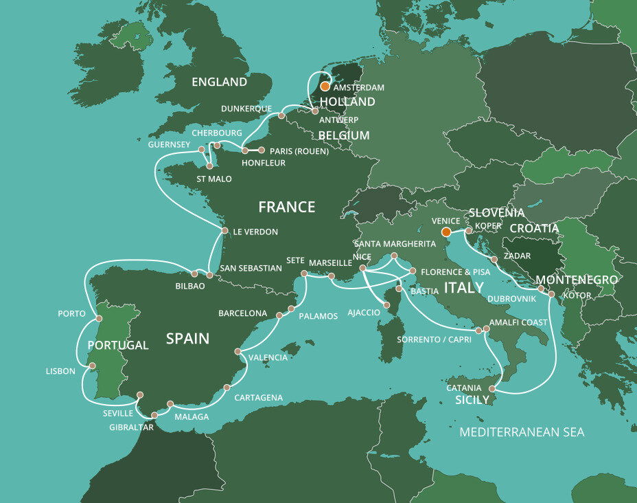 Venice To Amsterdam Grand Voyage - Azamara (46 Night Cruise from Venice ...