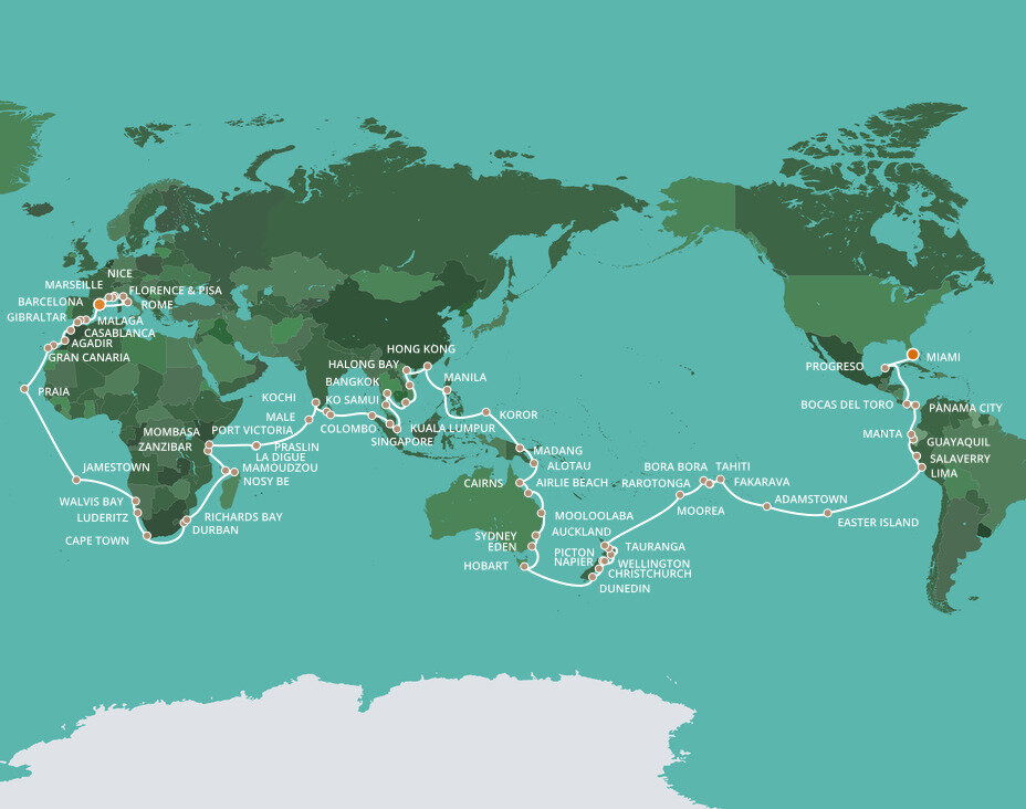 Azamara World Voyage - Azamara (156 Night Cruise from Miami to Barcelona)