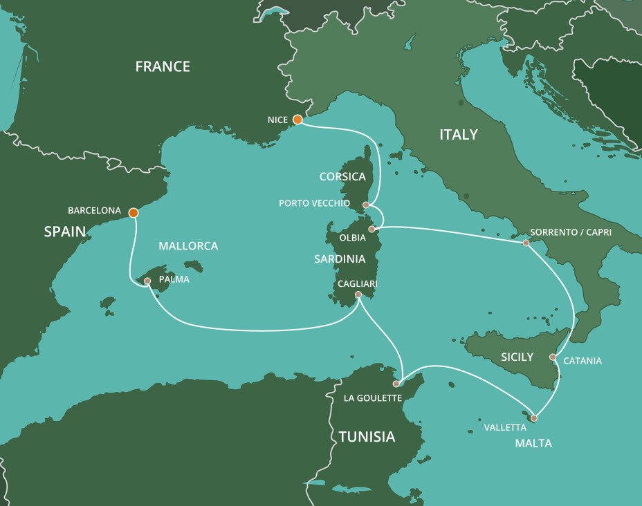 Islands Of The Mediterranean Voyage - Azamara (10 Night Cruise from ...