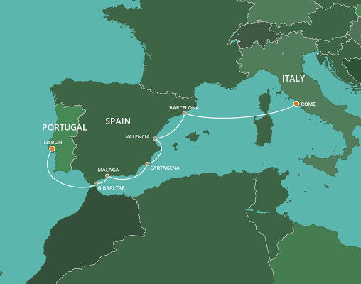 Cruises from Rome to Lisbon - 2022, 2023 & 2024 Seasons