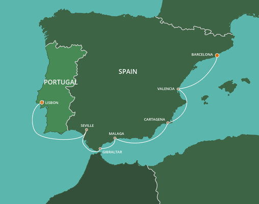 Cruises from Spain to Portugal - 2025-2028 Seasons