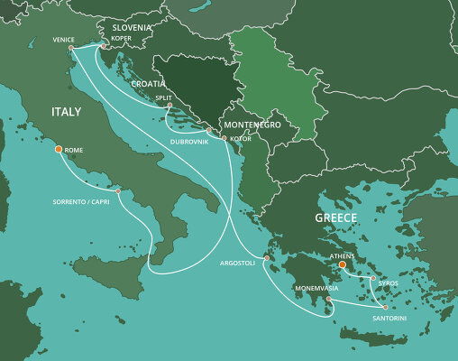 Cruises from Athens to Rome - 2023-2026 Seasons