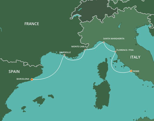 Cruises from Spain to Italy - 2023-2025 Seasons