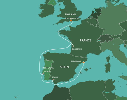 Cruises from England to Spain - 2025 & 2026 Seasons