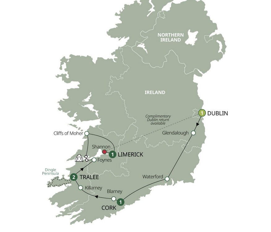 Treasures of Ireland - Brendan Vacations (6 Days From Dublin to Shannon)