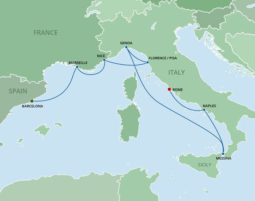 Cruises from Barcelona to Rome - 2023-2025 Seasons