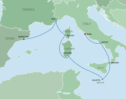 Cruises from Barcelona to Rome - 2023-2025 Seasons