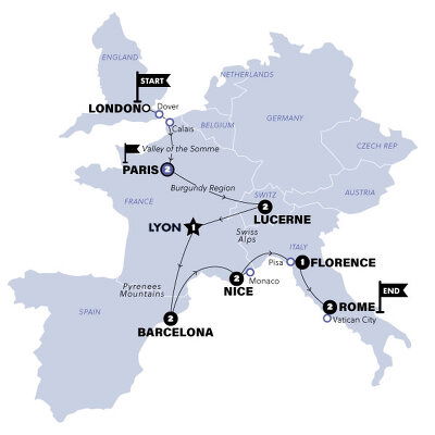 Tours from Paris to Rome - 2025 & 2026 Seasons