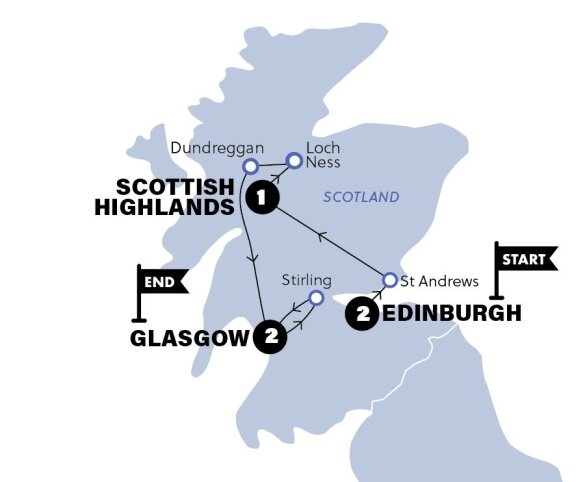 Tours from Edinburgh to Glasgow - 2025-2027 Seasons