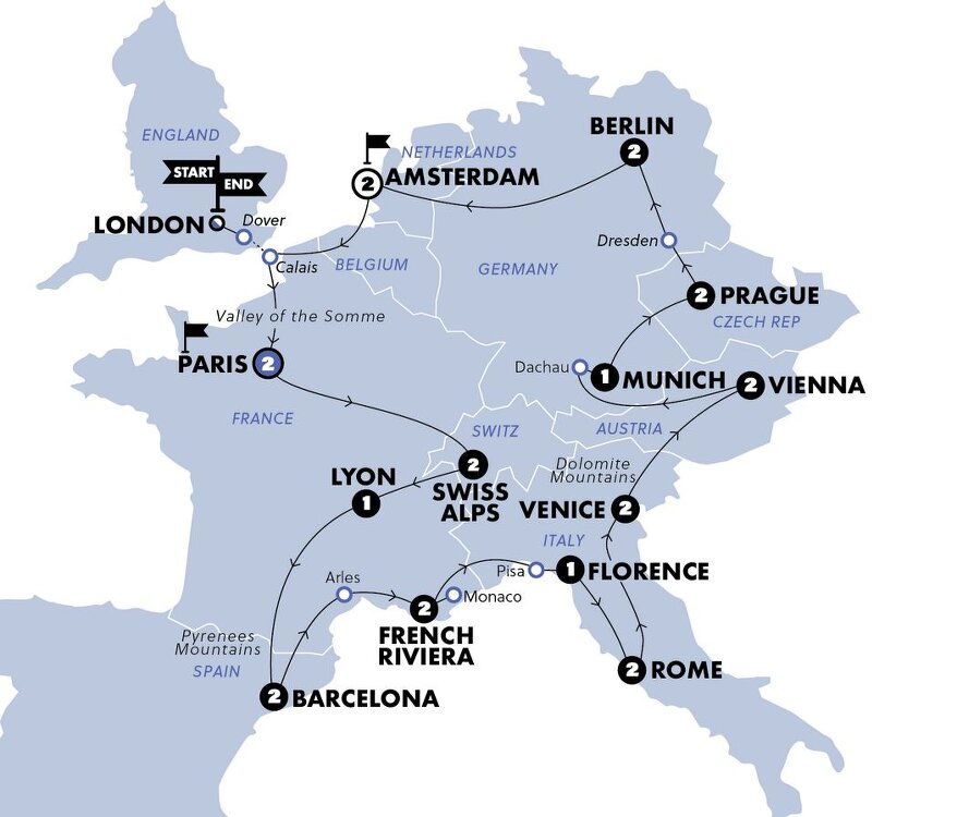 European Escapade (Winter) - Contiki (24 Days From London to London)