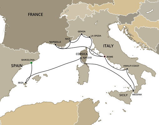 Cruises from Barcelona to Rome - 2025-2028 Seasons