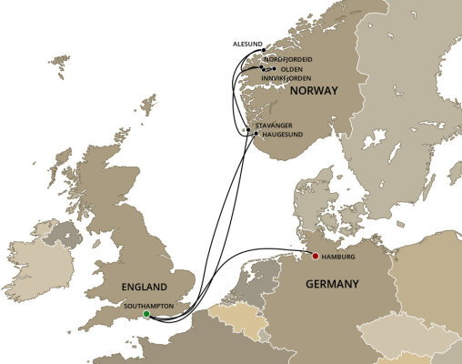 Cruises from England to Germany - 2025-2027 Seasons