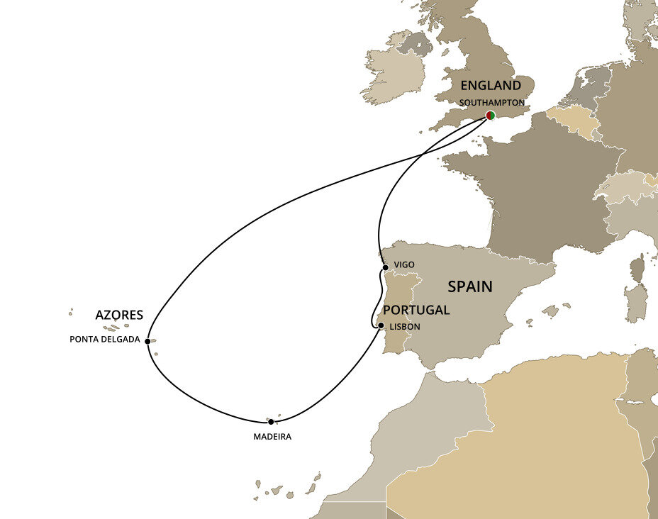 Azores, Portugal, and Spain - Cunard (12 Night Roundtrip cruise from ...