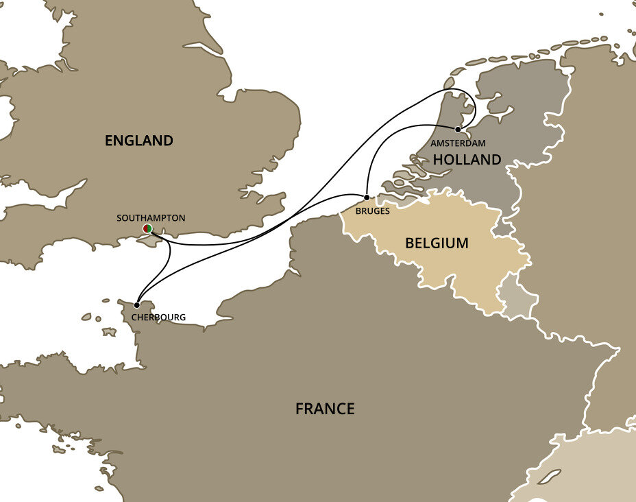 Zeebrugge, Amsterdam, and Cherbourg - Cunard (7 Night Roundtrip cruise ...