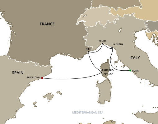 Cruises from Rome to Barcelona - 2025-2028 Seasons