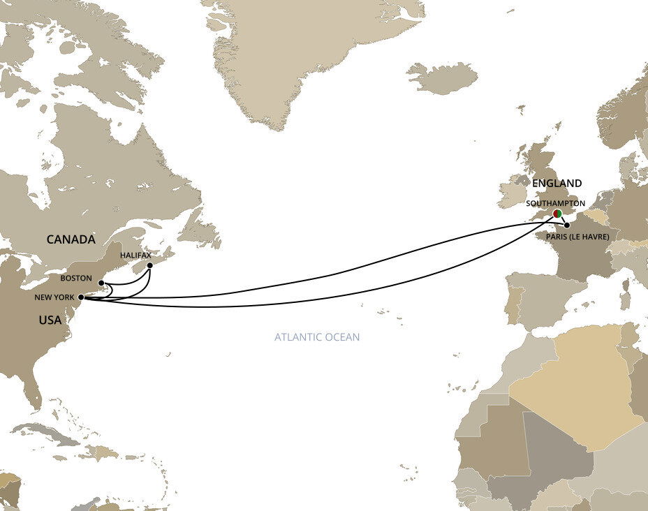 Transatlantic Crossing, New England, and Canada - Cunard (22 Night ...