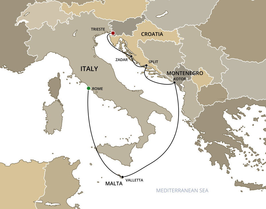 Malta, Croatia And Montenegro - Cunard (7 Night Cruise from Rome to ...