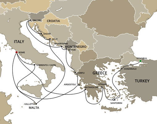 Cruises from Istanbul to Rome - 2025-2027 Seasons