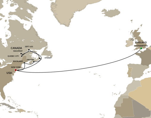 Cruises from England to USA - 2024-2026 Seasons