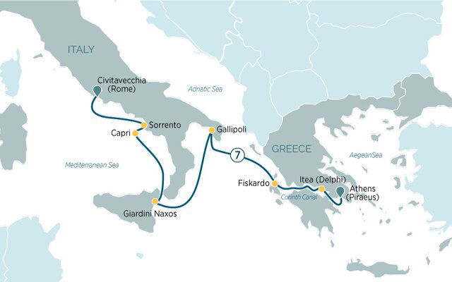 Cruises from Rome to Athens - 2024-2026 Seasons