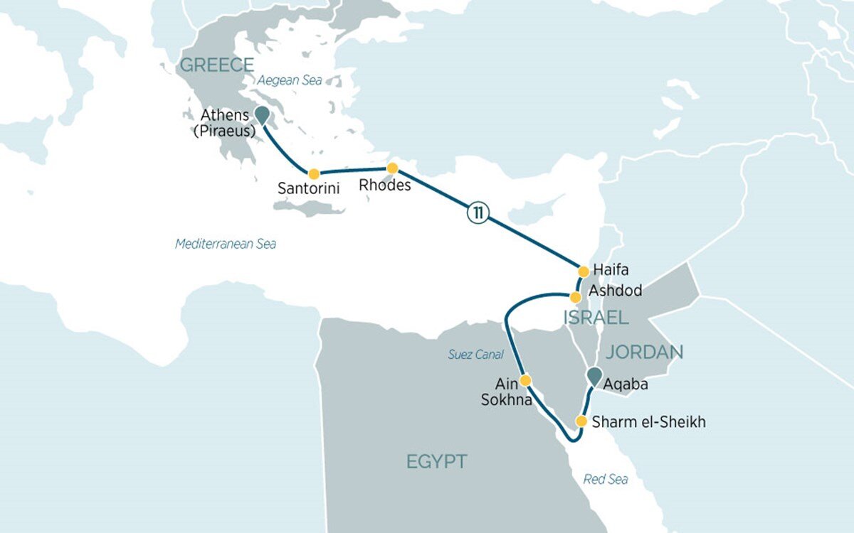 Acropolis to Petra - Emerald Cruises (11 Night Cruise from Athens to Aqaba)