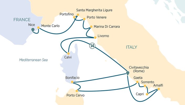 Cruises from France to Italy - 2025-2027 Seasons