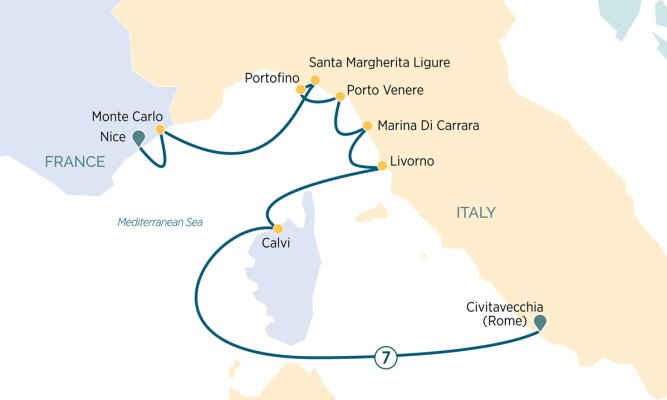 Cruises from France to Italy - 2025-2027 Seasons