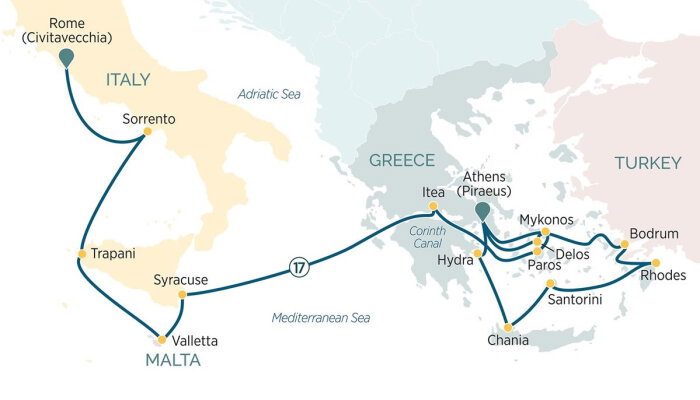 Cruises from Athens to Rome - 2025-2027 Seasons