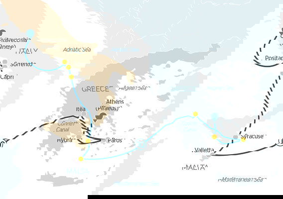 Cruises from Rome to Athens - 2025-2028 Seasons