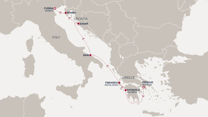 Cruises from Athens to Venice - 2025-2027 Seasons