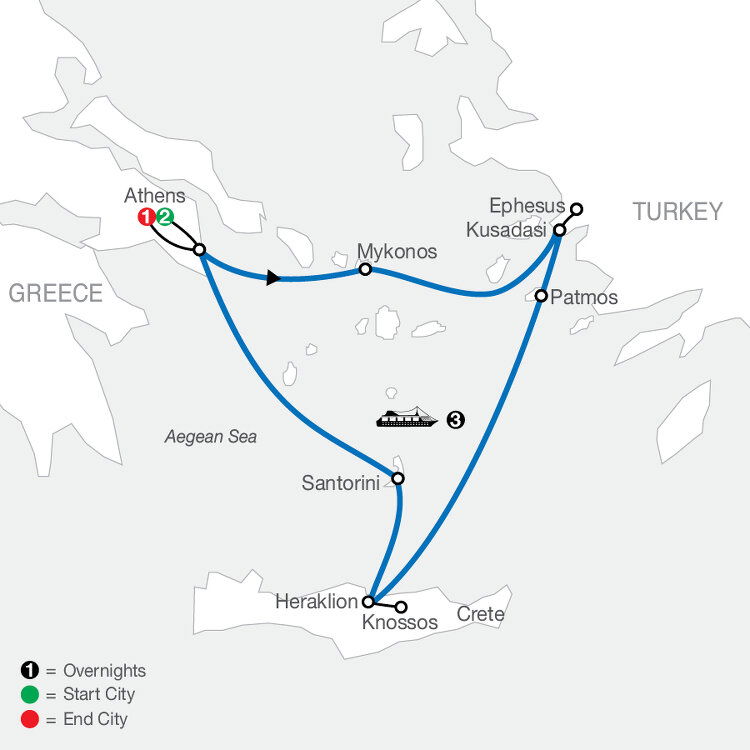 Iconic Aegean with 3-night Cruise - Globus (7 Days From Athens to Athens)