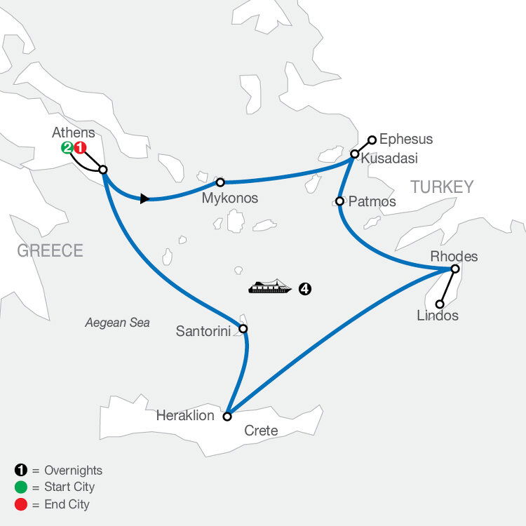 Iconic Aegean with 4-night Cruise - Globus (8 Days From Athens to Athens)