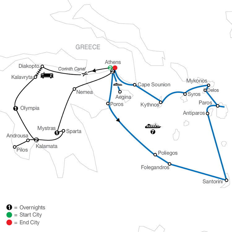 Legendary Greece with Jewels of the Cyclades Cruise - Globus (16 Days From Athens to Athens)
