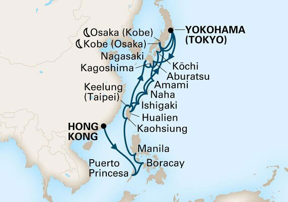 Cruises from Hong Kong to Japan - 2024-2026 Seasons
