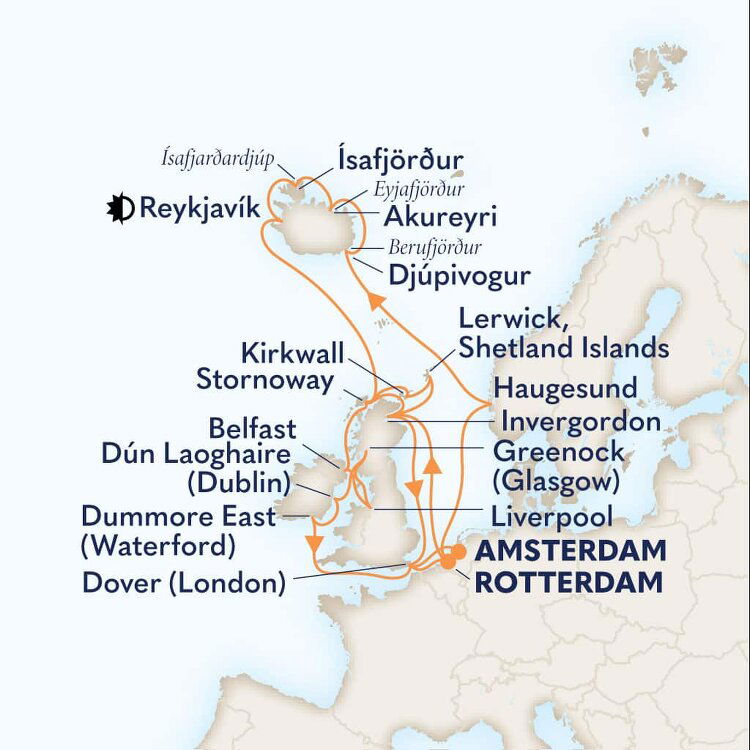 Viking Trails & British Isles: Reykjavik & Waterford - Holland America ...