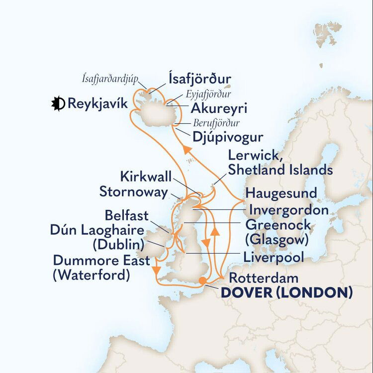 Viking Trails & British Isles: Reykjavik & Waterford - Holland America ...