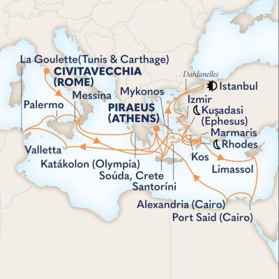 Cruises from Rome to Athens - 2024-2026 Seasons