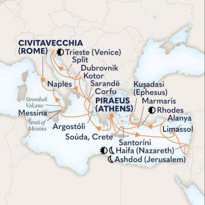 Cruises from Athens to Rome - 2024-2026 Seasons