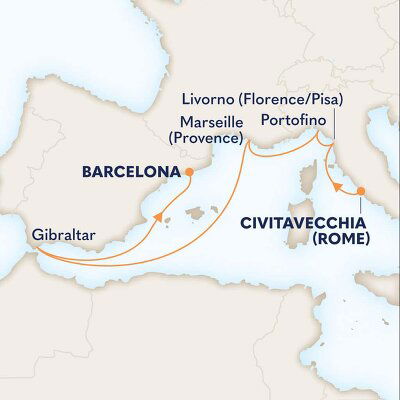 Cruises from Rome to Barcelona - 2025-2027 Seasons