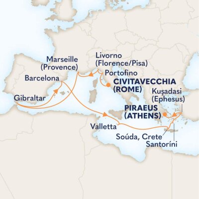 Cruises from Rome to Athens - 2025-2028 Seasons