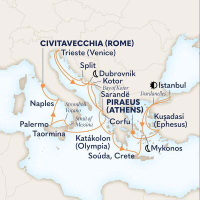 Cruises from Athens to Rome - 2025-2028 Seasons