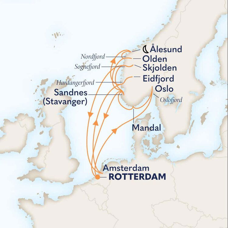 Norwegian Fjords With Sognefjord And Nordfjord - Holland America (14 Night Roundtrip Cruise from ...