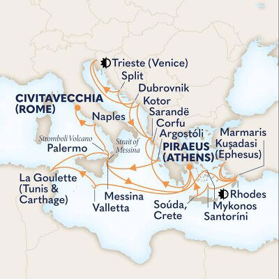 Cruises from Athens to Rome - 2025-2027 Seasons