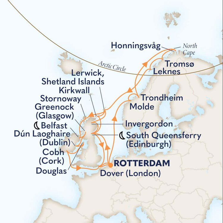 British Isles & Arctic Circle: Belfast & Edinburgh - Holland America ...