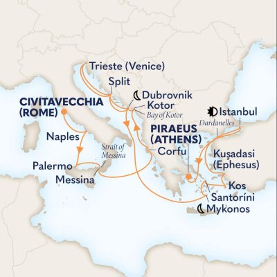 Cruises from Rome to Athens - 2025-2028 Seasons